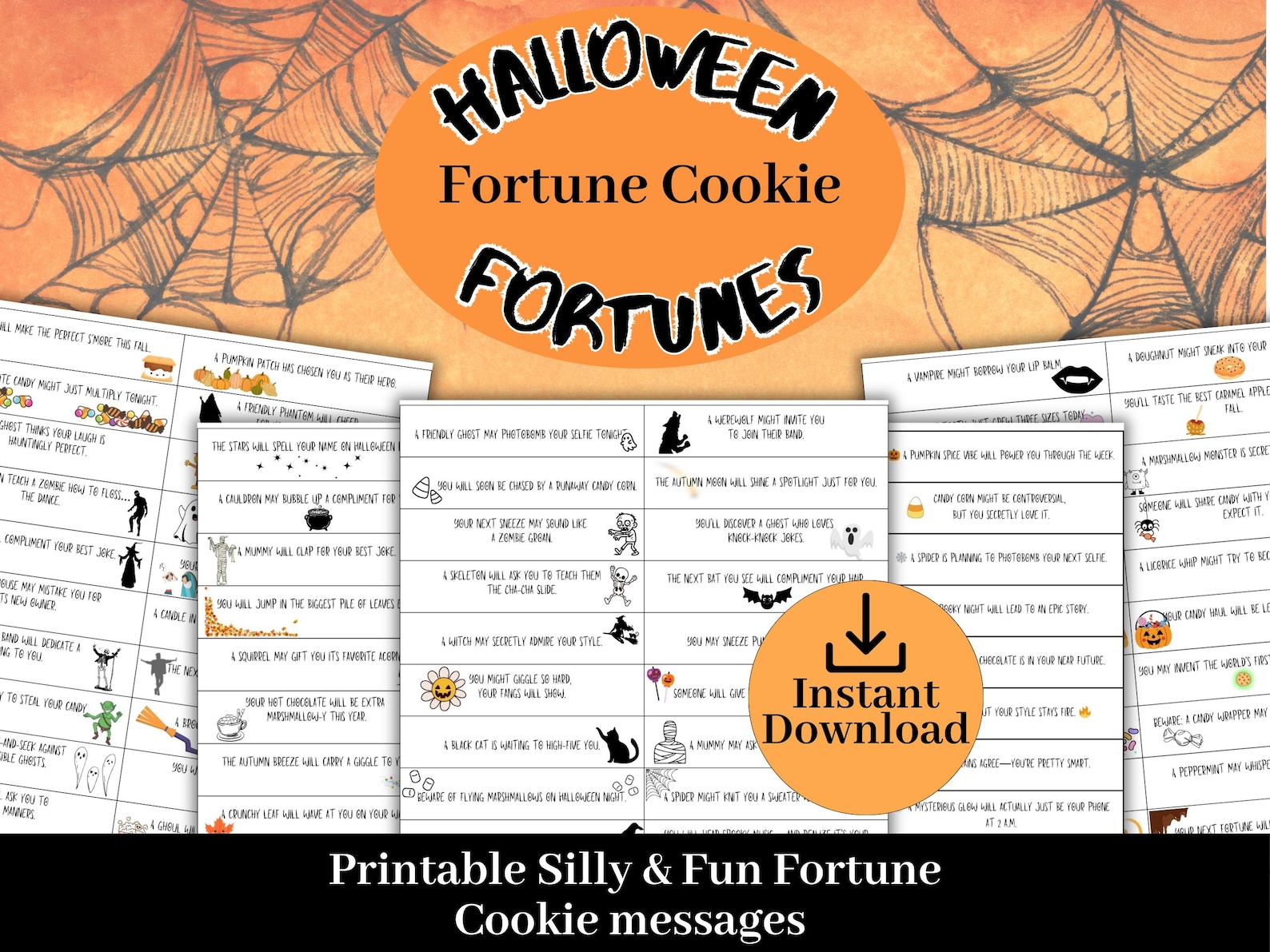 Halloween Fortune Cookie Messages, 120 Printable Funny Fortunes for ...