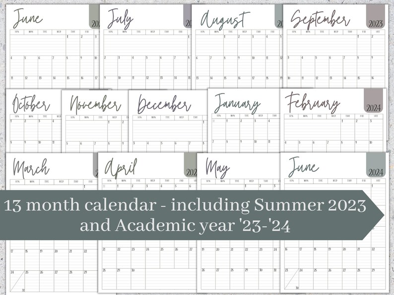 School Year Calendar for Academic Year 2023-2024 Printable Fridge ...