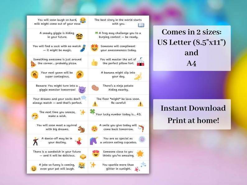 Printable Fortune Cookie Messages for Kids, Funny Fortune Cookie ...