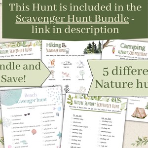 Camping Scavenger Hunt, Nature Scavenger Hunt for Kids, Printable ...