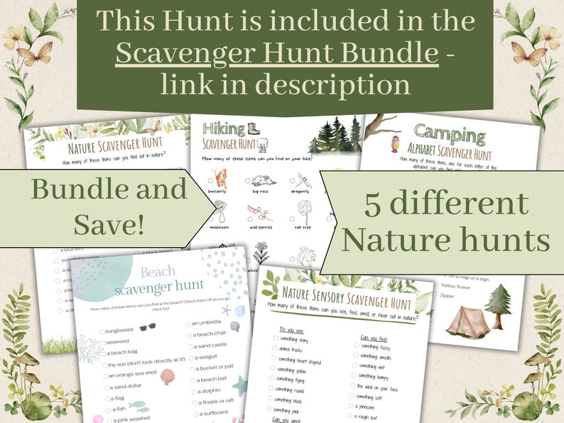Camping Scavenger Hunt, Nature Scavenger Hunt for Kids, Printable ...