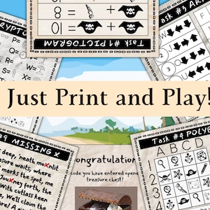 Escape Room Printable Game for Kids, Pirate Birthday Party Escape Game ...
