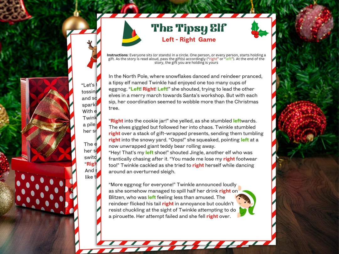 Christmas Left Right Game, Holiday Party Gift Swap Game, Pass the Gift ...
