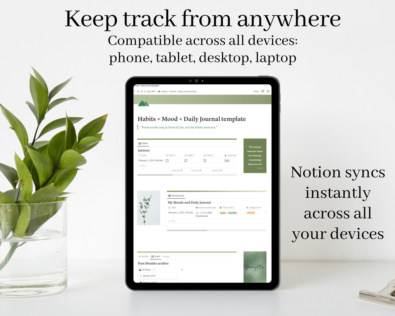 Notion Template for Habit Tracker and Mood Tracker, Simple Daily Mood ...