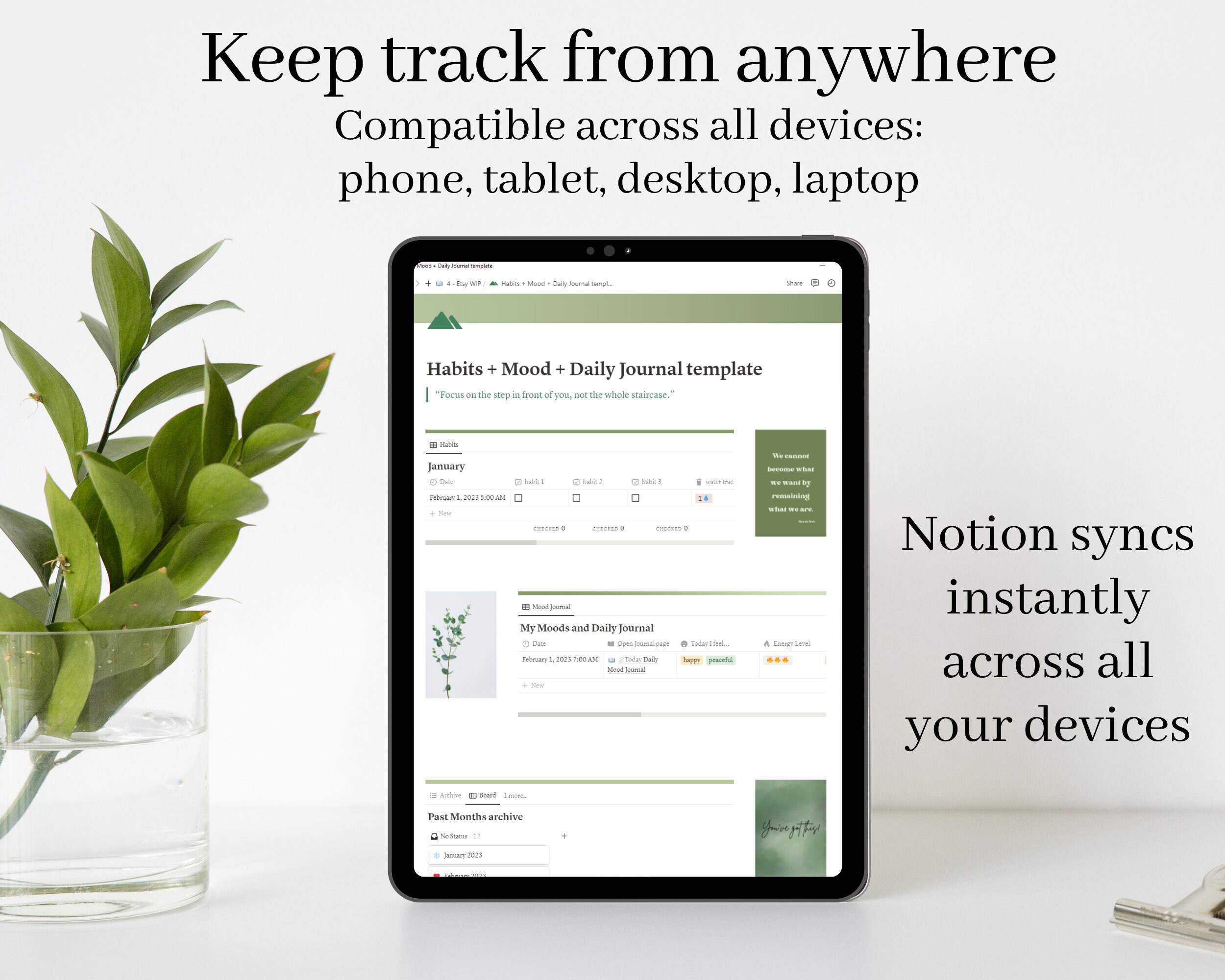 Notion Template for Habit Tracker and Mood Tracker, Simple Daily Mood ...