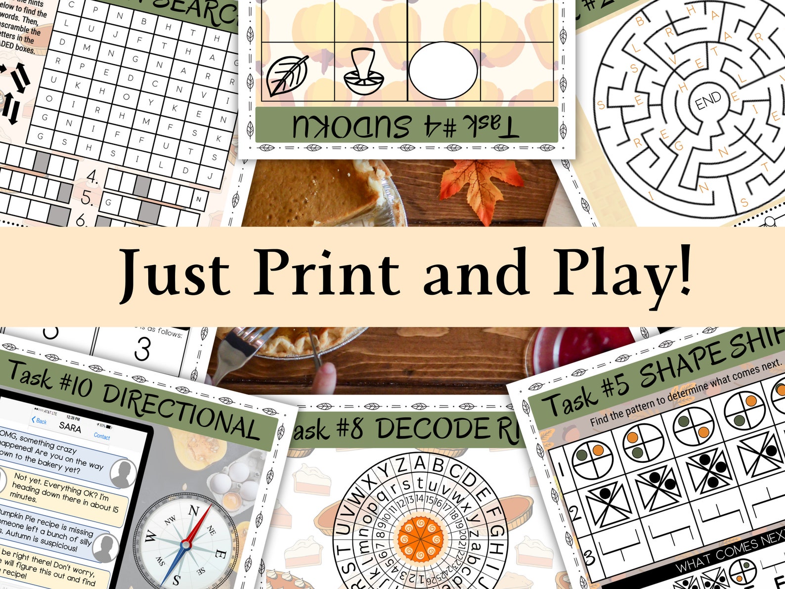 Thanksgiving Escape Room, Thanksgiving Game Printable Escape Room for ...