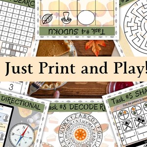 Thanksgiving Escape Room, Thanksgiving Game Printable Escape Room for ...