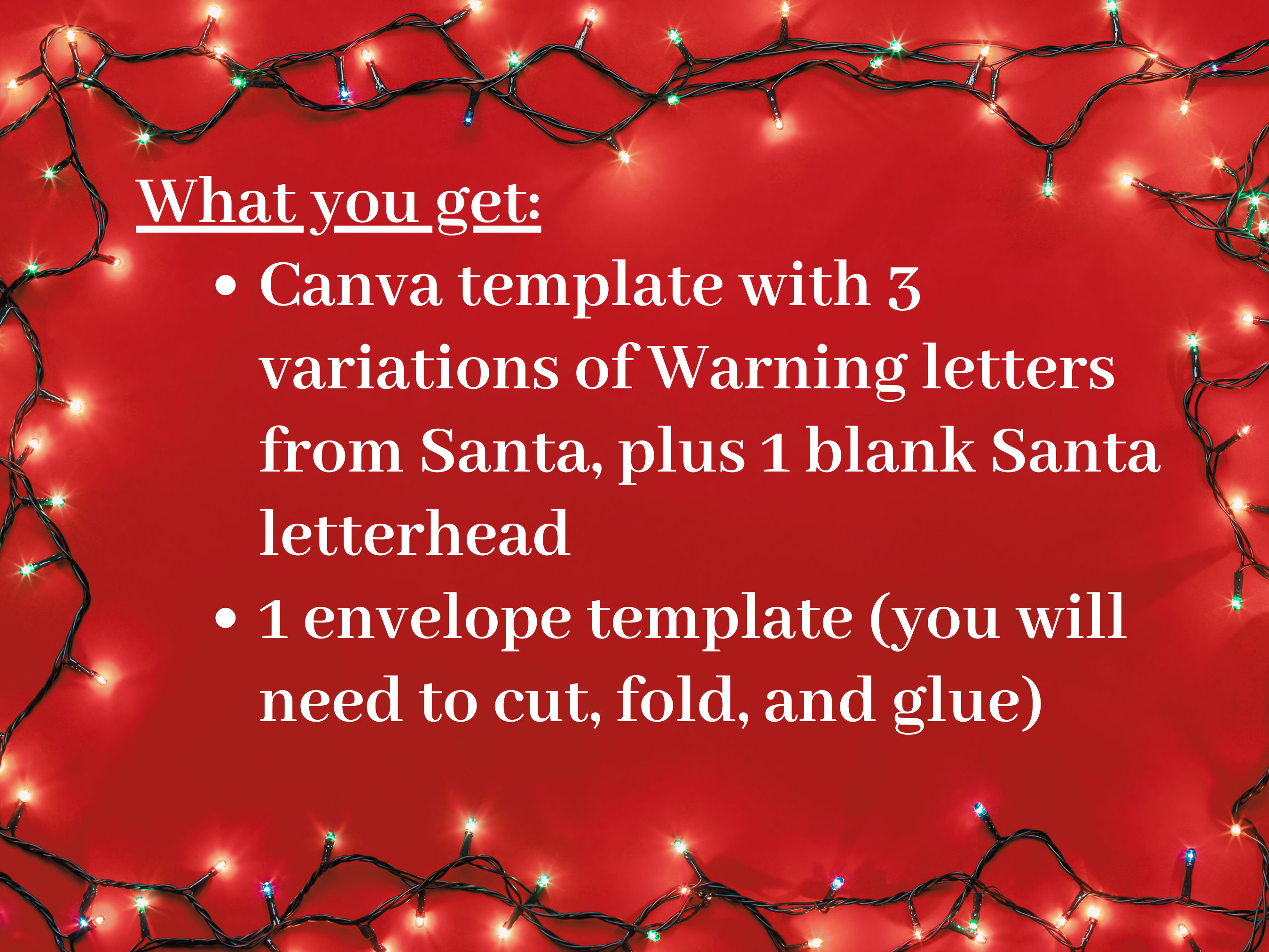 EDITABLE Santa Warning Letter, Naughty List Letter From Santa, Santa ...