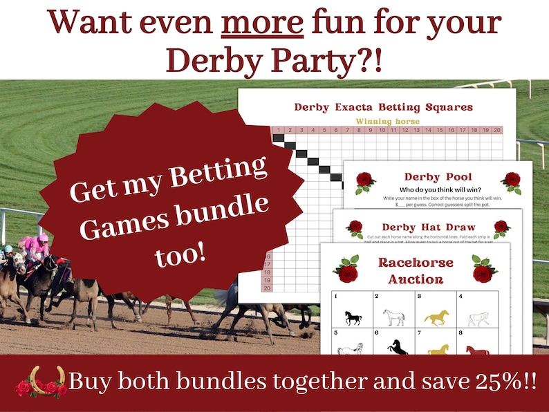 Printable Kentucky Derby Party Games 2025, Derby Party Games Bundle, 12 ...