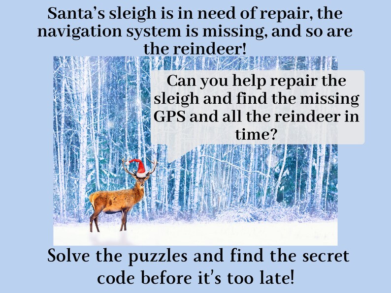 Christmas Escape Room, Printable Escape Room Kit, Christmas Escape for ...