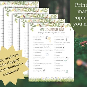 Nature Scavenger Hunt, Printable Outdoor Scavenger Hunt for Kids Tweens ...
