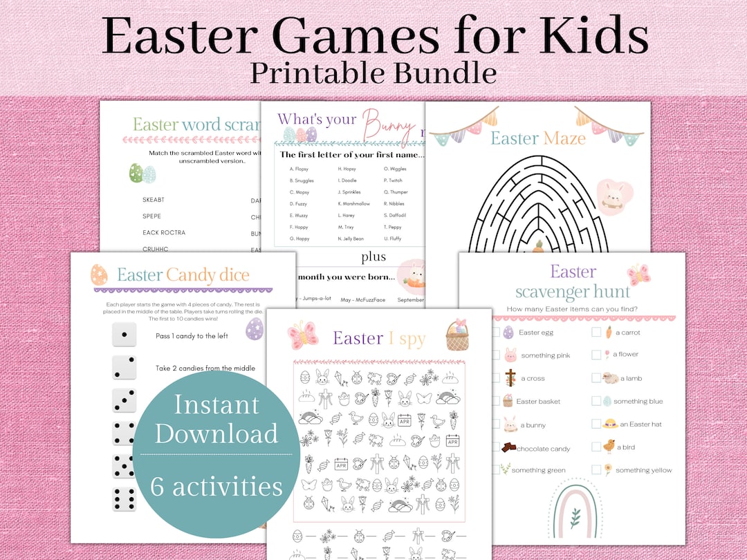 Easter Games Printable, Easter Activities for Kids, Easter Scavenger ...