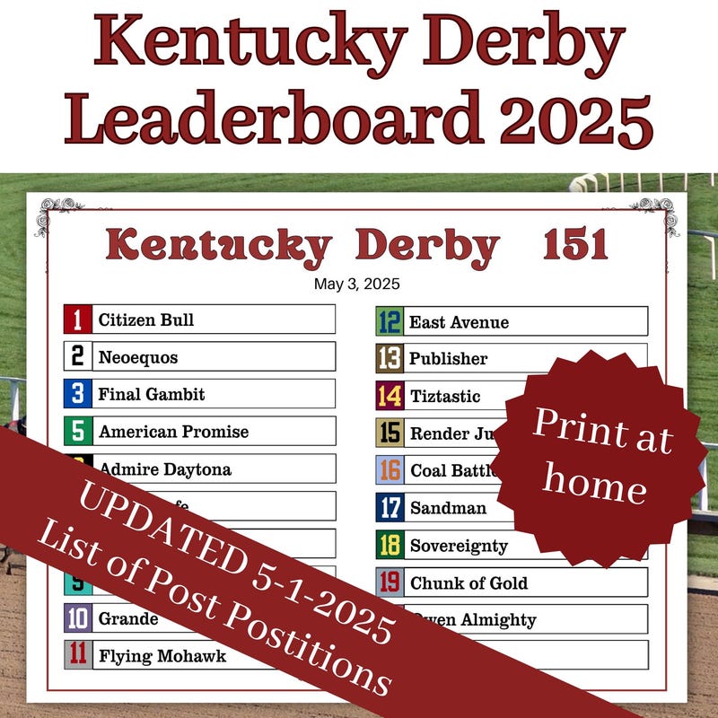 Kentucky Derby Line up 2025 - Etsy Canada