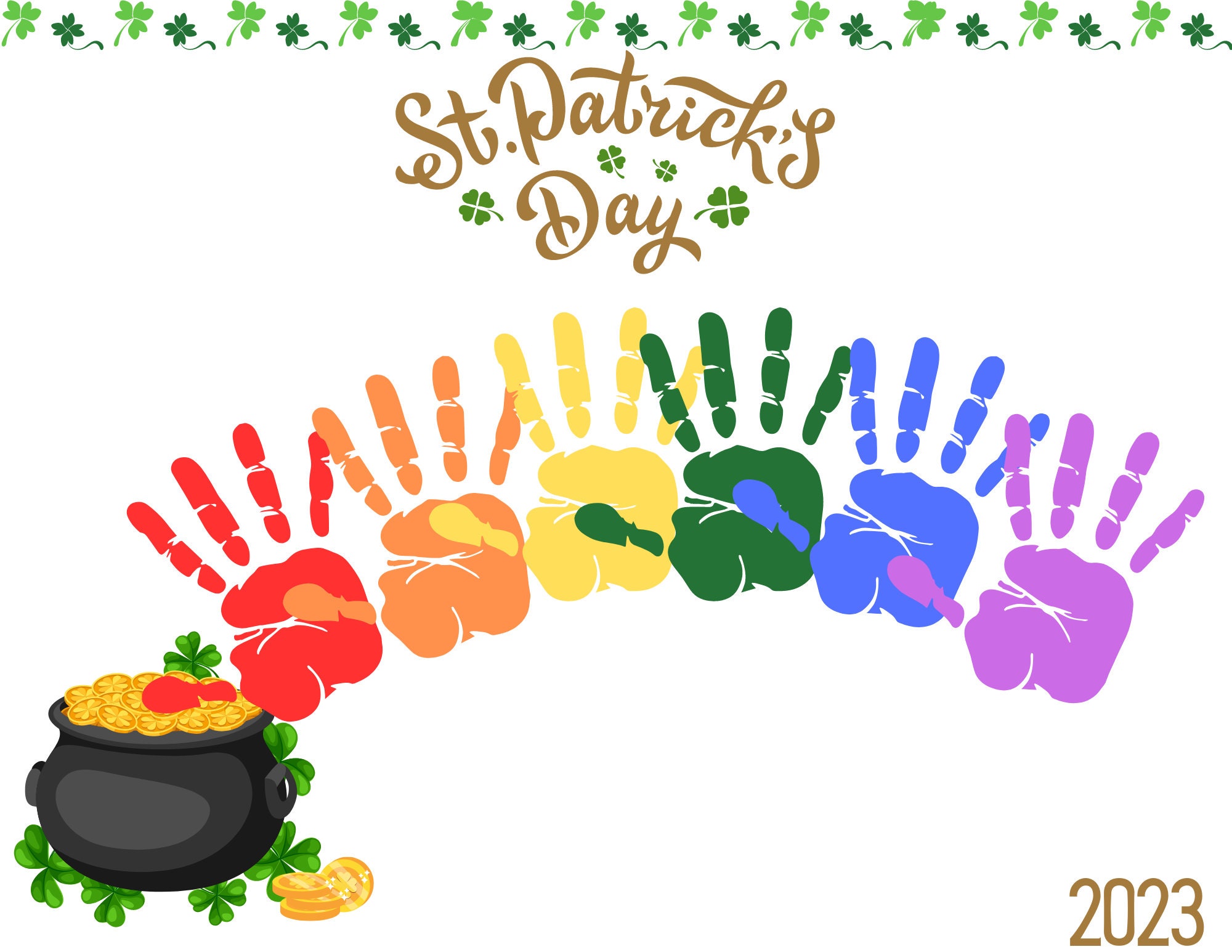 St. Patrick's Day Handprint Craft Printable PDF File, Teaching ...