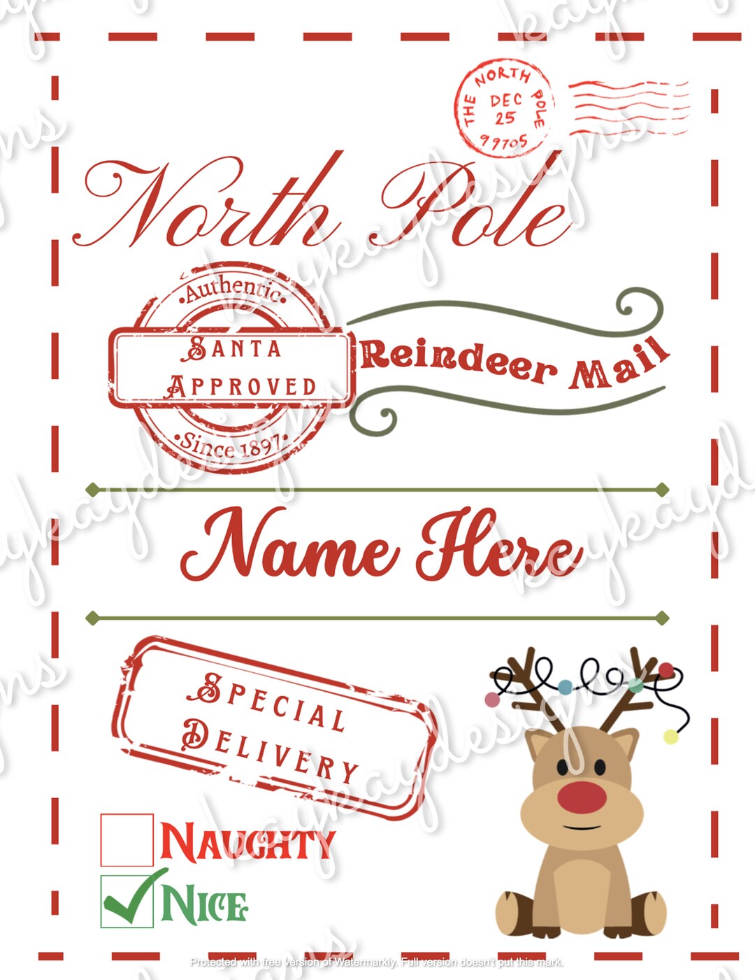 Santa Mail PNG 300 Dpi, North Pole Post, Santa Mail Sublimation ...