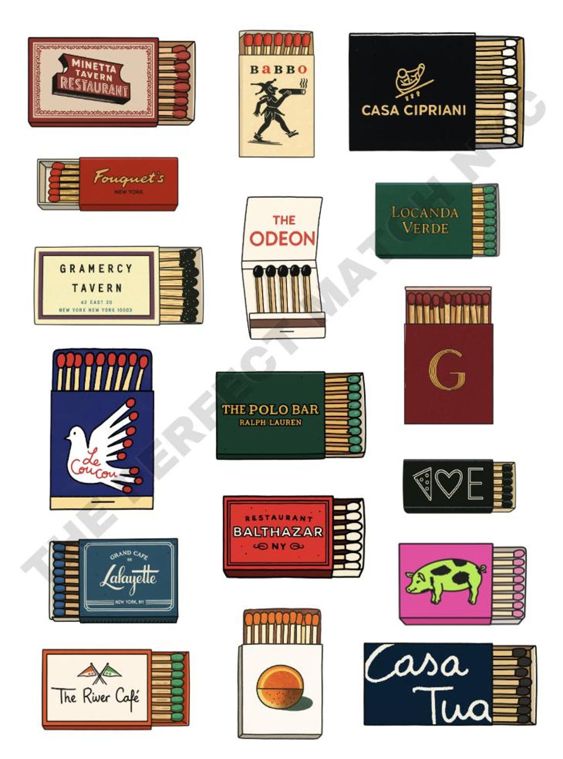 Cartoon Matchbook Print [digital Download] - Etsy