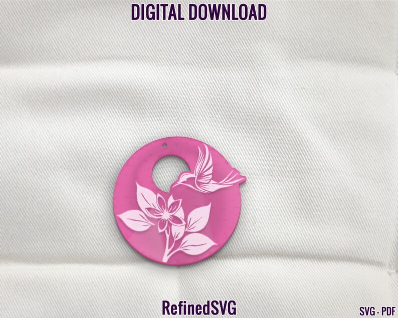 Hummingbird Flower Earring SVG: Laser Cut File (commercial Use) - Etsy