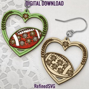 Football Earring SVG Bundle, 4 Football Earring Files, Sports Earring ...