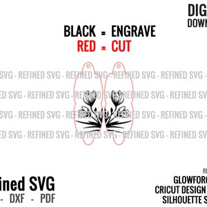 Crocus Earring SVG, Flower Laser Engraved Earring Files, Flower Earring ...