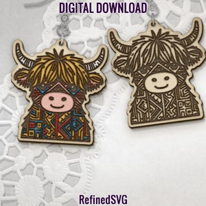 Cute Cow Earring SVG Bundle, 8 Cute Cow Earring Files, Cow Earring SVG ...