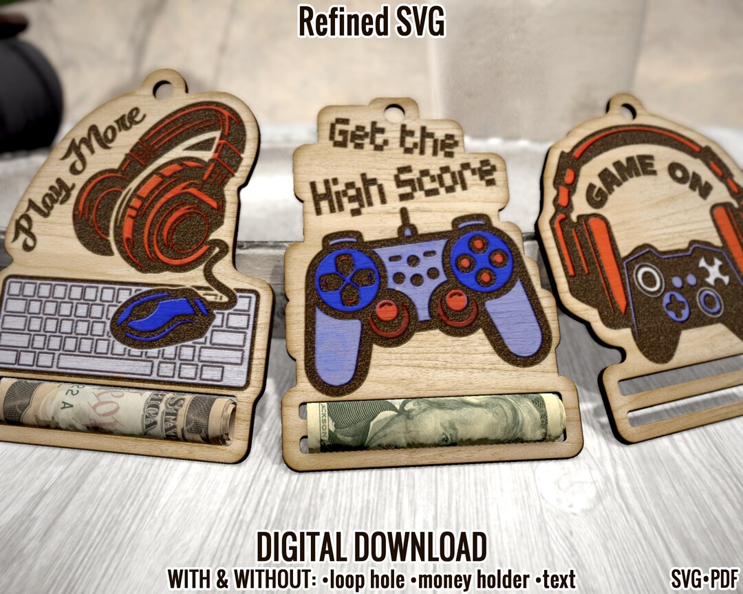 Gaming Money Holder SVG, 3 Gaming Money Clip SVG, Gaming Cash Holder ...