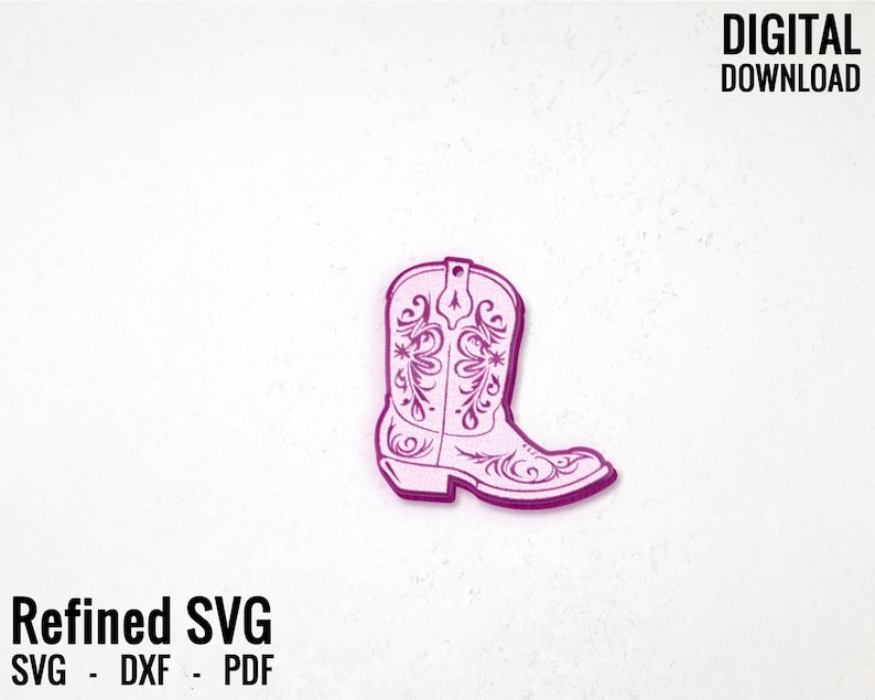 Cowboy Boots Earring SVG: Western Laser Cut File (digital Download) - Etsy