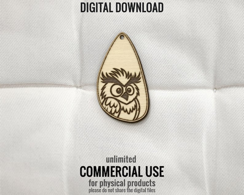 Owl Earring SVG Laser Cut File: Animal Jewelry Design (digital Download ...