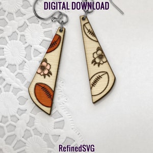 Football Earring SVG Bundle, 4 Football Earring Files, Sports Earring ...