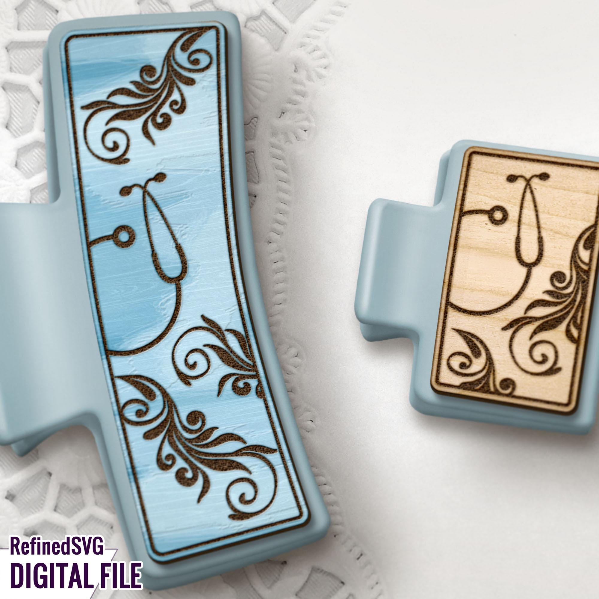 Nurse Hair Clip SVG Laser Cut File: Medical Claw Clip Design (digital ...