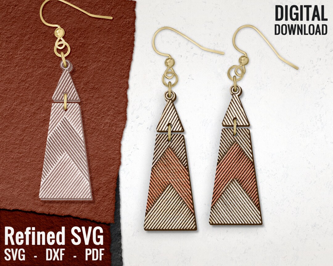 Boho Earring SVG: Laser Cut File, Midcentury Modern Design (digital ...