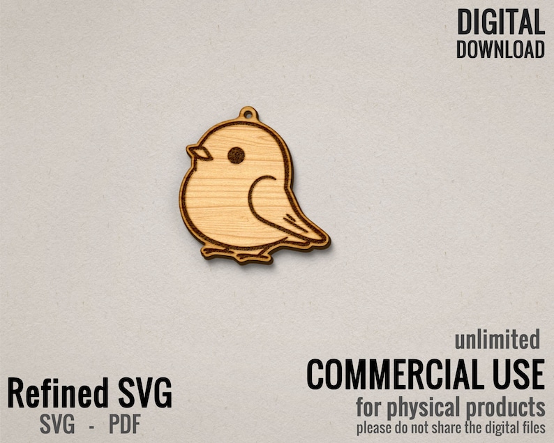 Bird Earring SVG Laser Cut File: Wood & Acrylic (digital Download) - Etsy