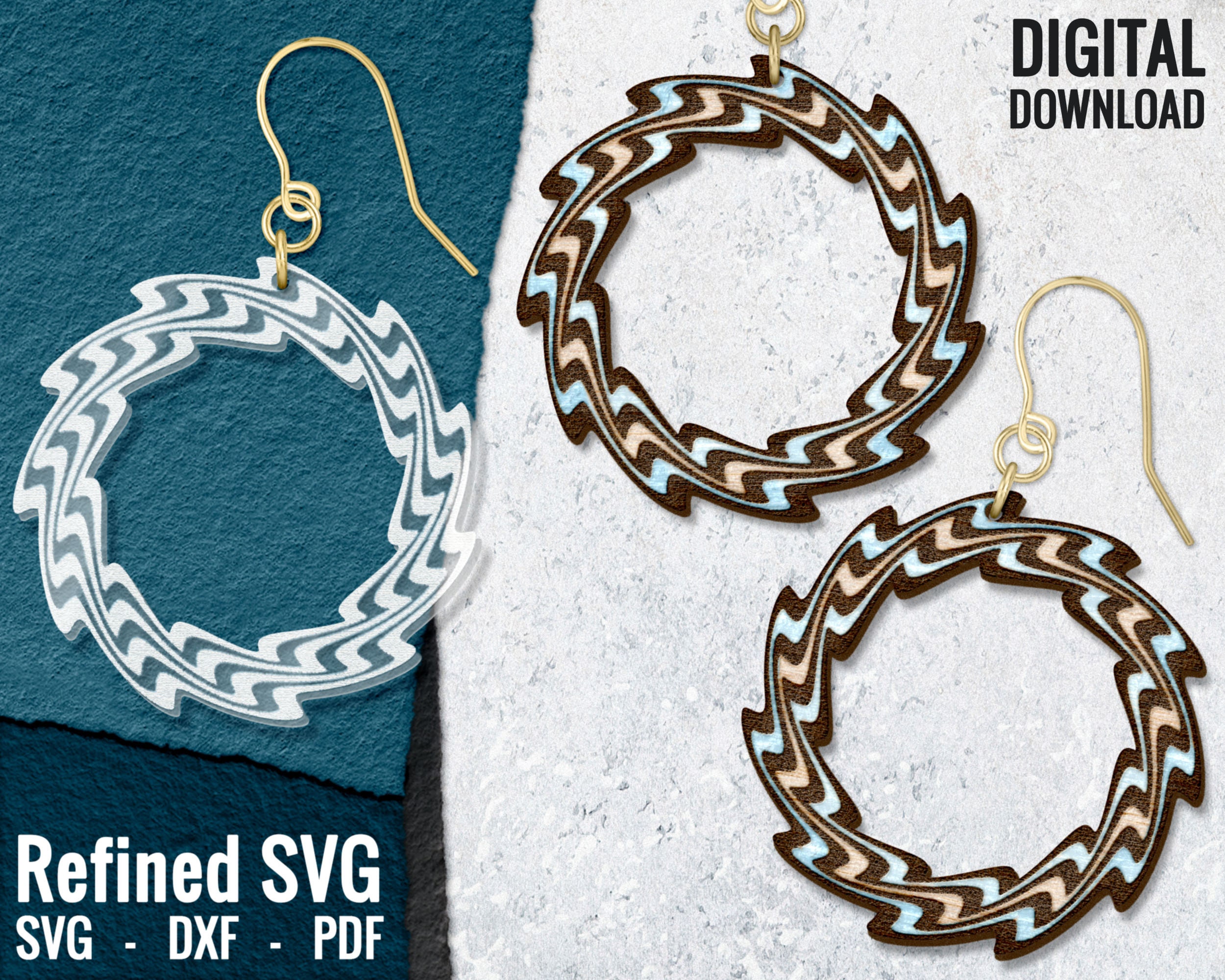 Boho Earring SVG Modern SVG Cut File Glowforge Jewelry Boho - Etsy ...