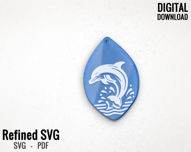 Dolphin Earring SVG: Laser Cut File, Glowforge Jewelry (digital ...