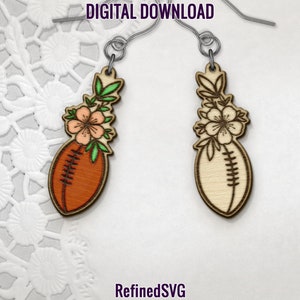 Football Earring SVG Bundle, 4 Football Earring Files, Sports Earring ...