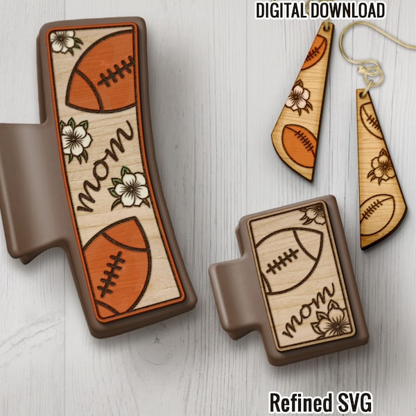 Football Hair Clip Svg - Etsy