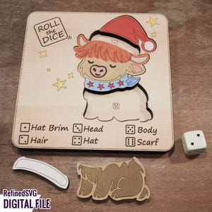 Christmas Highland Cow Dice Game SVG Laser Cut File (digital Download ...