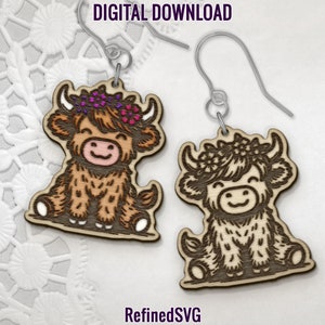 Cute Cow Earring SVG Bundle, 8 Cute Cow Earring Files, Cow Earring SVG ...