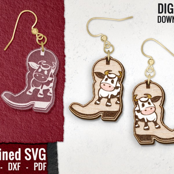 Cowboy Boots Earring Laser File - Etsy