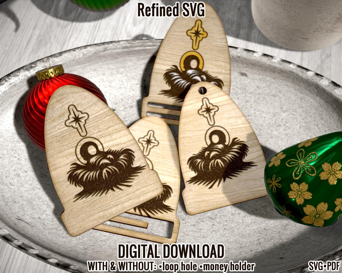 Nativity Money Holder SVG, 3 Christmas Money Clip SVG, Manger Cash ...