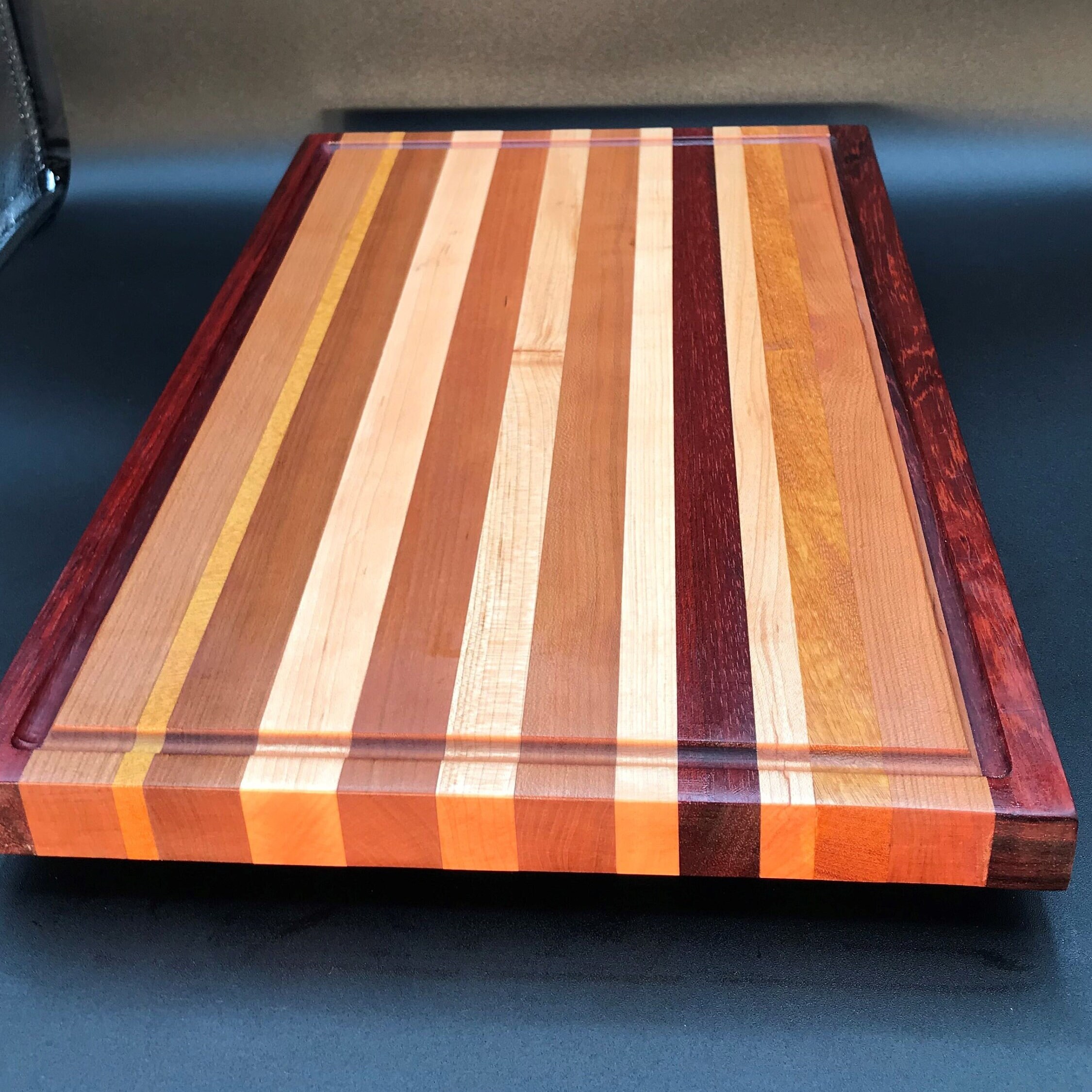 Cutting Board, Edge Grain, Exotic, With Juice Groove, Cherry, Maple ...
