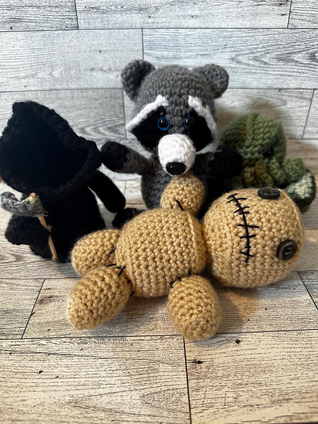 Crochet Minis Grim Reaper, Voodoo Doll, Racoon, Cthulhu - Etsy
