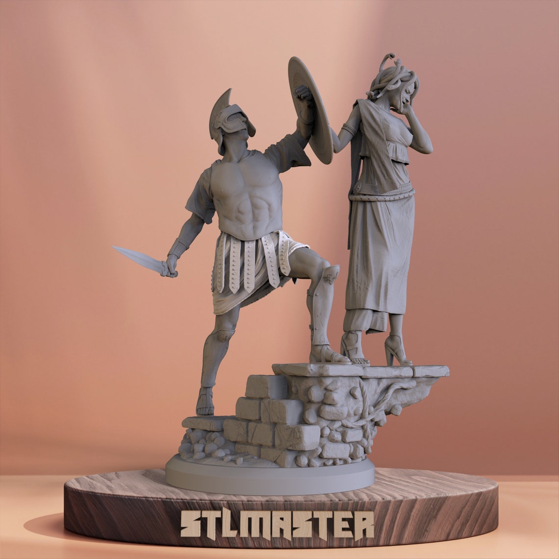 Medusa Frozen Soldier Figure 3D Print STL File for 3D Printing, Instant ...
