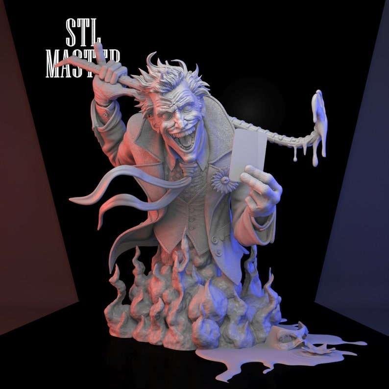 Joker Bust 3D Print STL File for 3D Printing, Instant Download Drive ...
