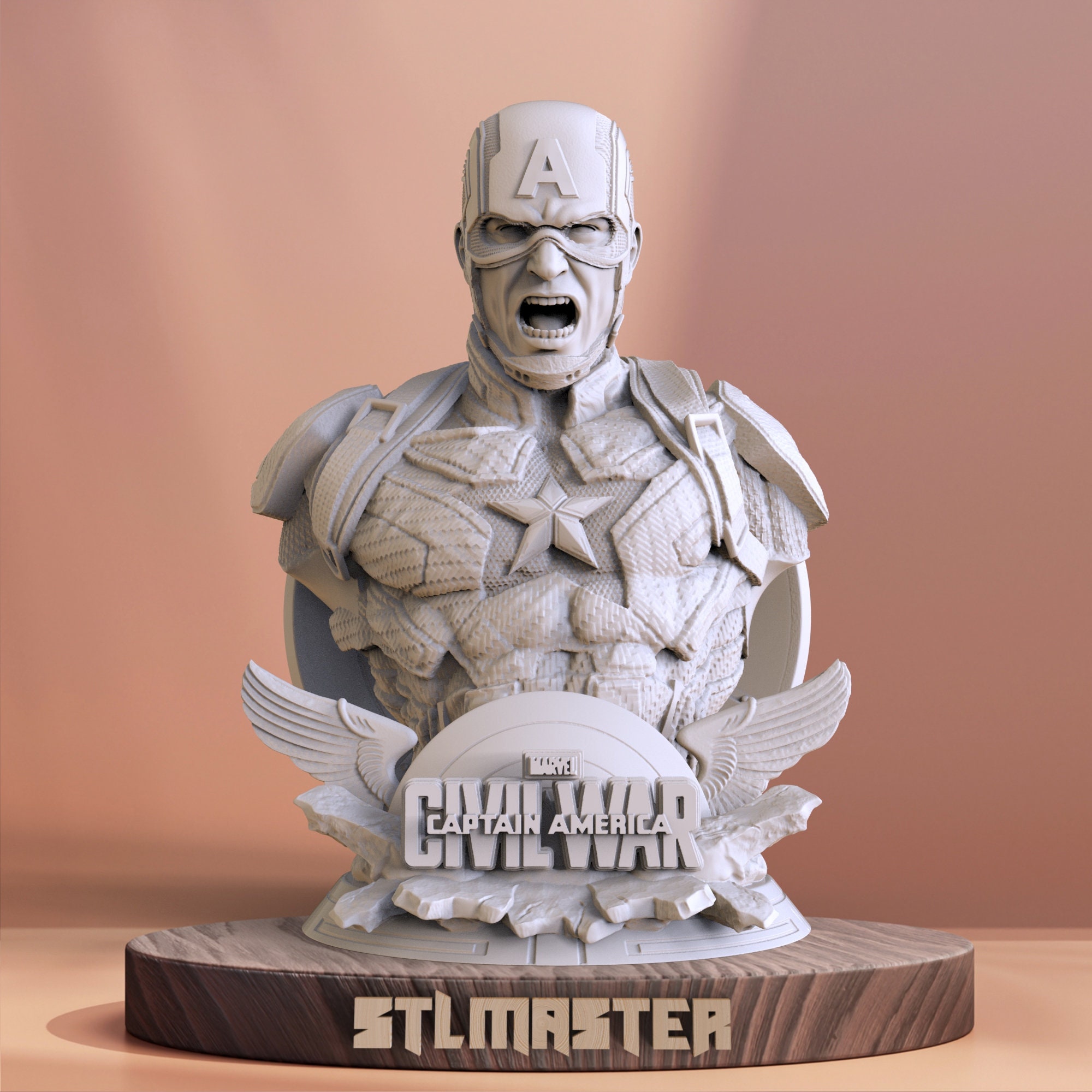 Captain Bust 3D Print STL File for 3D Printing, Instant Download Drive ...