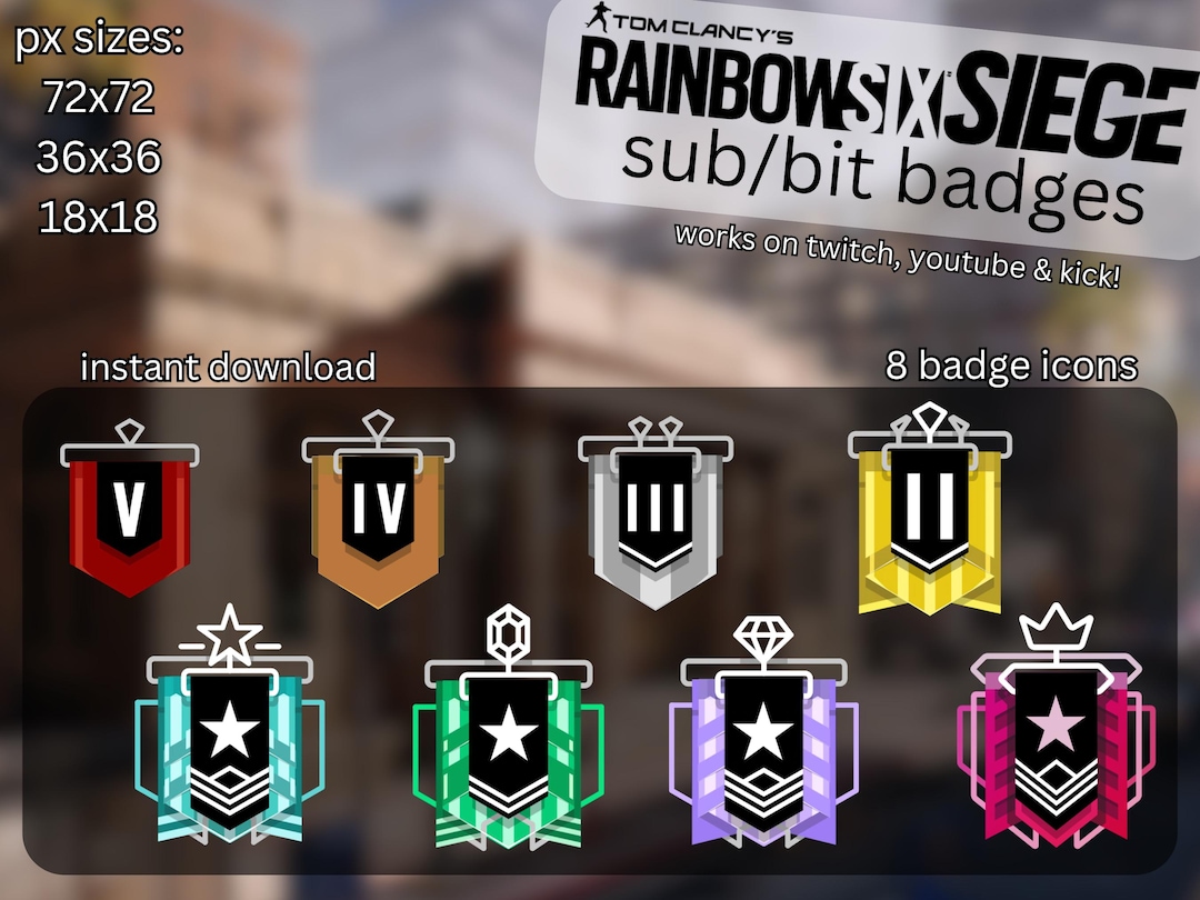 Ranked Siege Sub/bit Badges for Twitch/kick (alternate Version) - Etsy