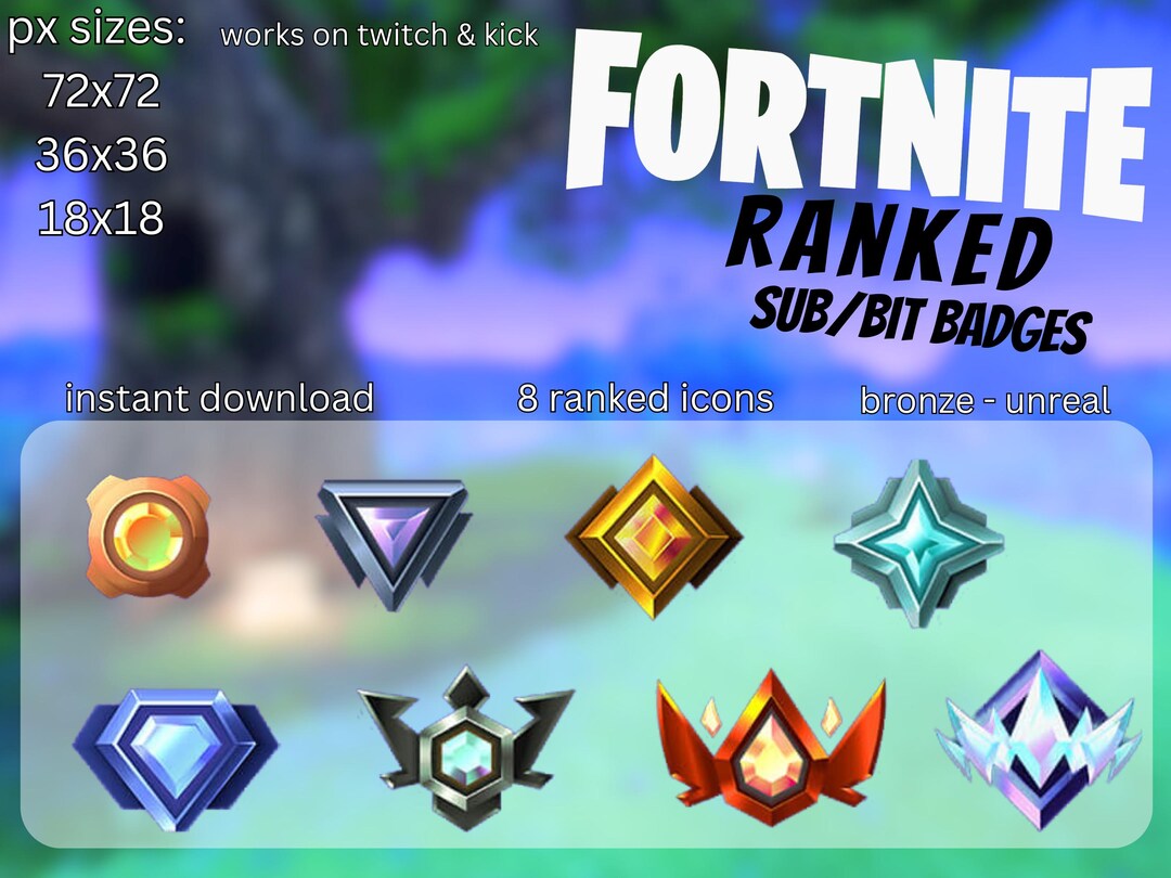 Battle Royale Ranked Twitch/kick Sub/bit Badges - Etsy