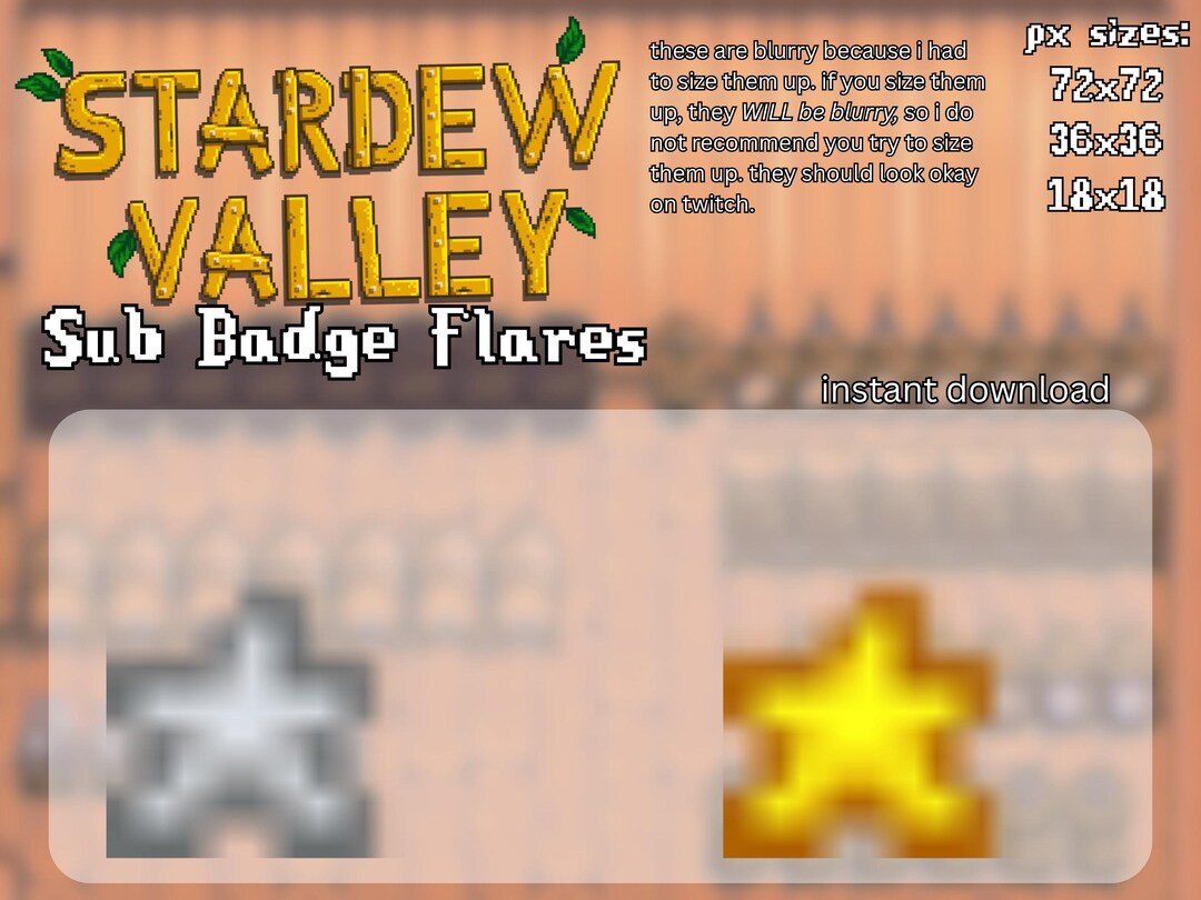 Stardew Valley Sub Badge Flares for Twitch - Etsy