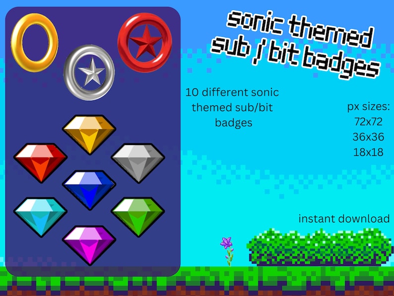 Sonic Themed Twitch/kick Sub/bit Badges - Etsy