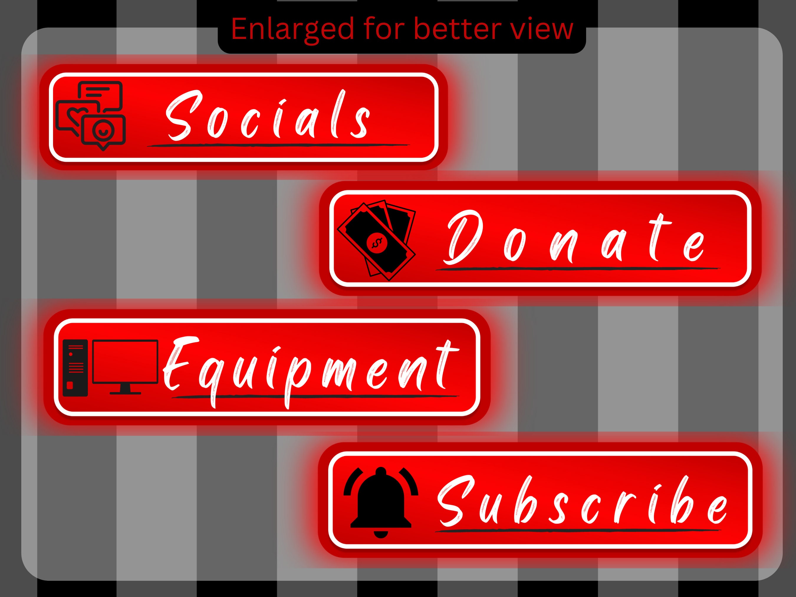 Neon Red Twitch Layout Panels - Etsy