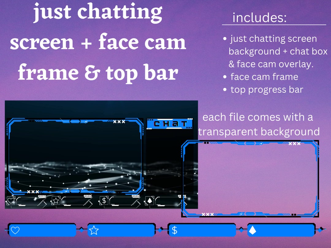 Twitch Cyber Screens With Face Cam Frame Just Chatting Screen - Etsy
